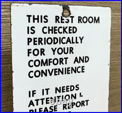 Vintage Esso Rest Room Porcelain Sign Gas Station Cleaning Motor Oil ...