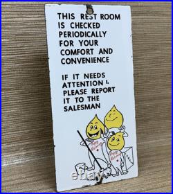 Vintage Esso Rest Room Porcelain Sign Gas Station Cleaning Motor Oil ...