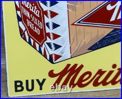 Vintage Merita Bread Porcelain Sign Grocery Store Gas Station Motor Oil ...